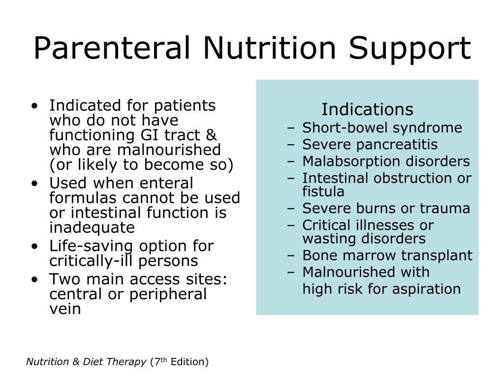 PPT - Specialized Nutrition Support: Enteral & Parenteral Nutrition ...
