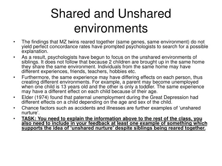 PPT - Shared and Unshared environments PowerPoint Presentation, free ...