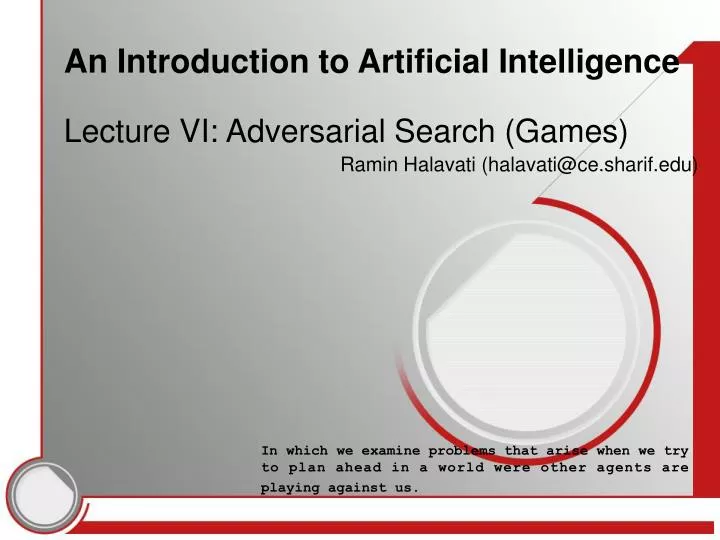 PPT - An Introduction to Artificial Intelligence PowerPoint ...