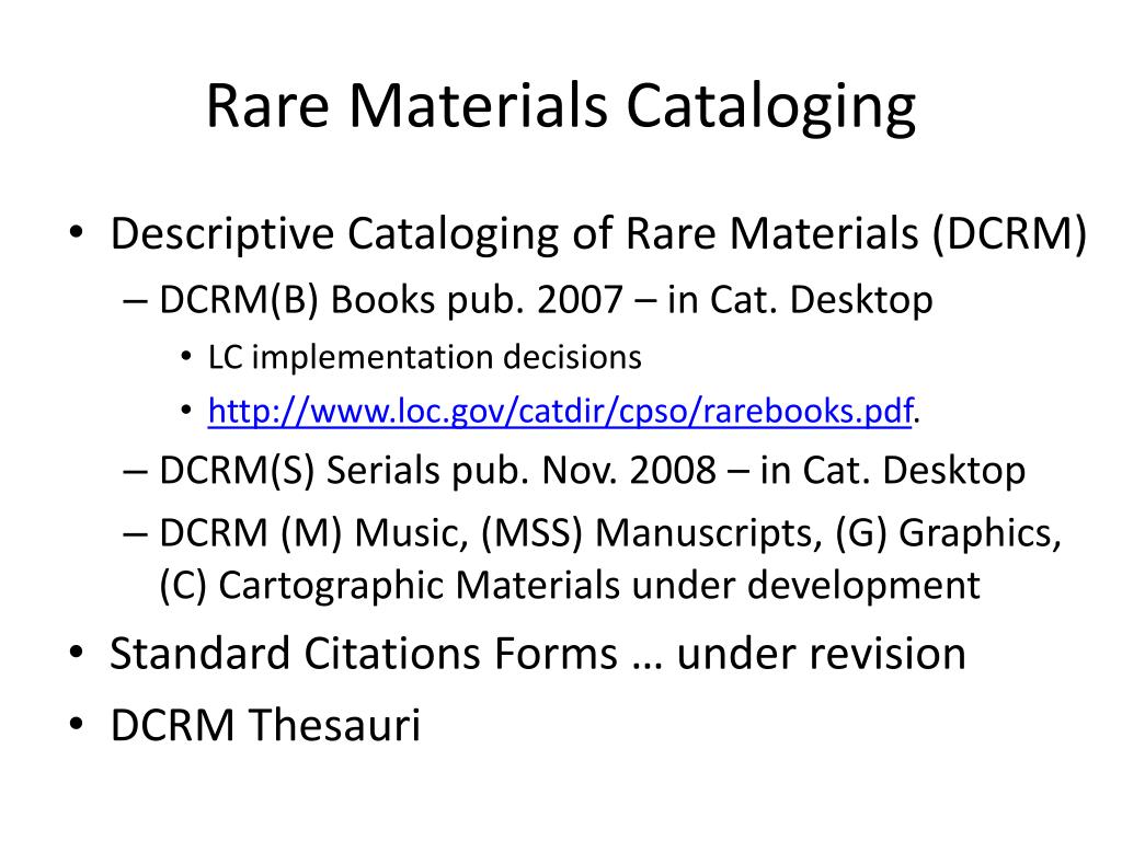 PPT - What’s New in Cataloging 2009? PowerPoint Presentation, free ...