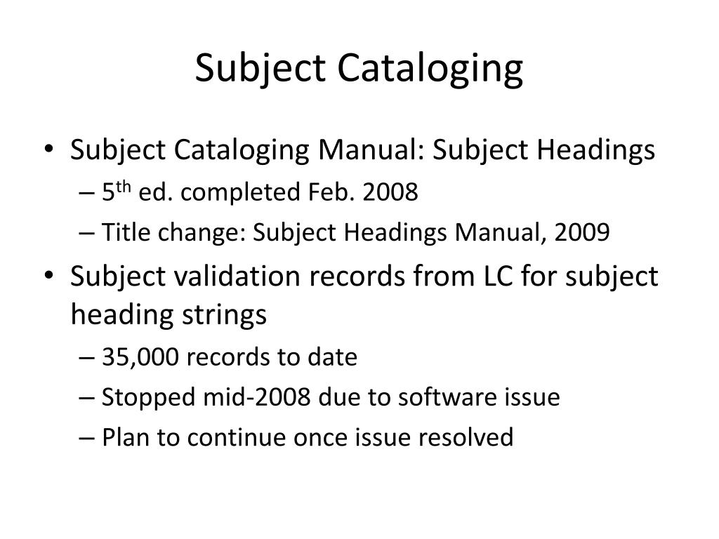 PPT - What’s New in Cataloging 2009? PowerPoint Presentation, free ...