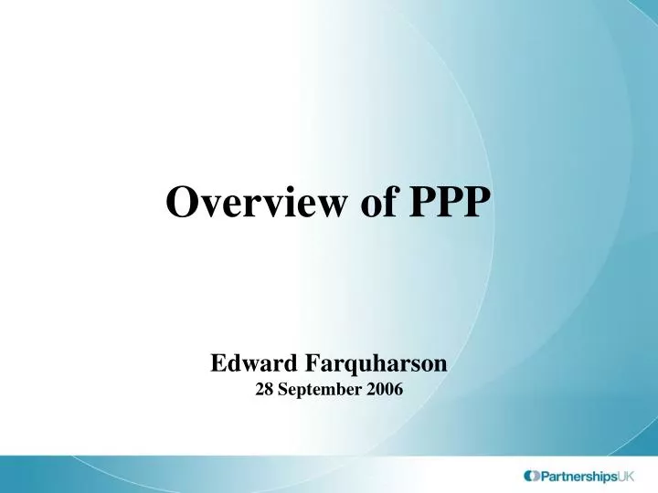 PPT - Overview of PPP PowerPoint Presentation, free download - ID:5650759