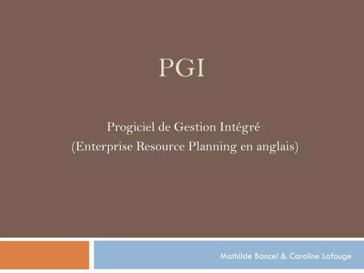 PPT - PGI PowerPoint Presentation, free download - ID:5651057