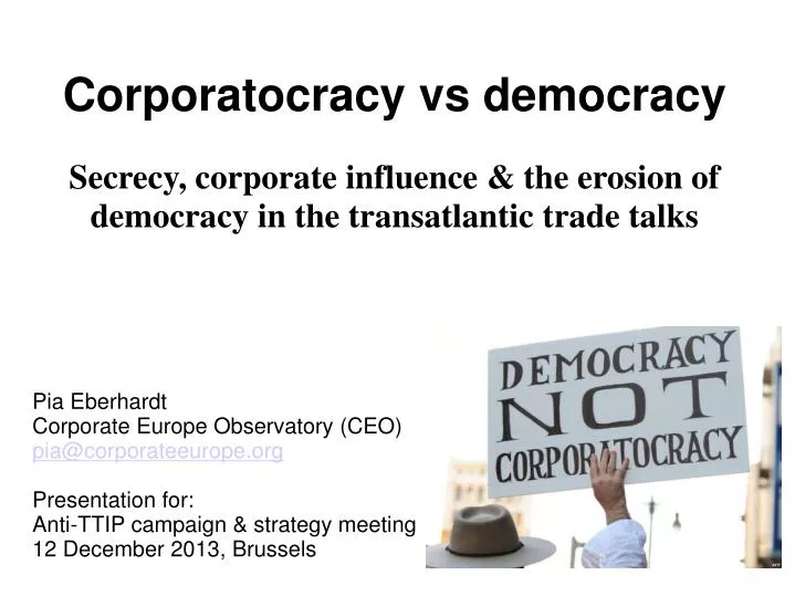 PPT - Corporatocracy vs d emocracy PowerPoint Presentation, free ...