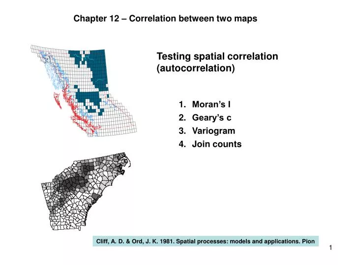PPT - Testing spatial correlation (autocorrelation) PowerPoint ...
