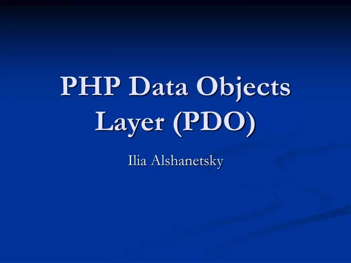 Ppt Php Data Objects Layer Pdo Powerpoint Presentation Free 7033