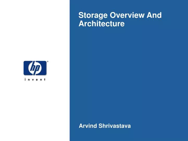 PPT - Storage Overview And Architecture PowerPoint Presentation, free ...