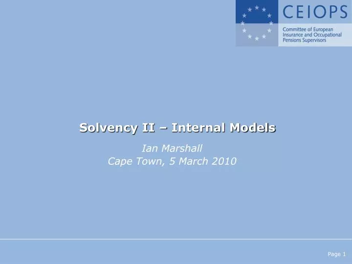 PPT - Solvency II – Internal Models PowerPoint Presentation, free ...