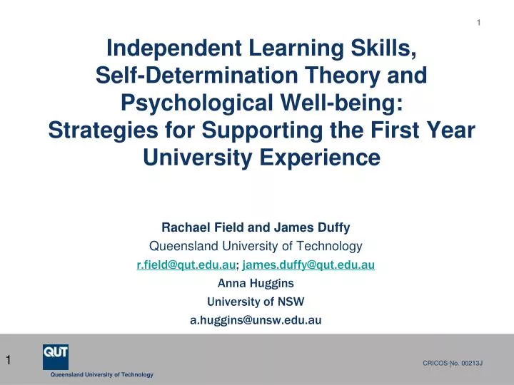 PPT - Rachael Field and James Duffy Queensland University of Technology ...