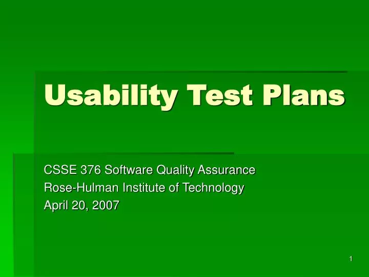 PPT - Usability Test Plans PowerPoint Presentation, free download - ID ...