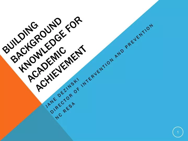 PPT - Building Background Knowledge for Academic Achievement PowerPoint ...