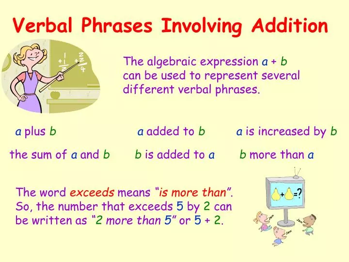 PPT - Verbal Phrases Involving Addition PowerPoint Presentation, free ...