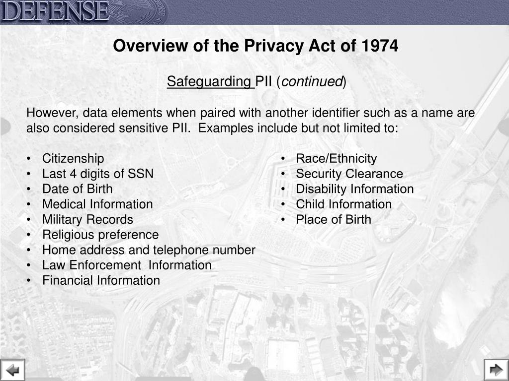 Ppt Fy 2015 Privacy Act Training Overview Of The Privacy Act Of 1974