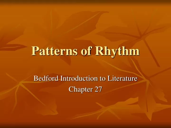 PPT - Patterns of Rhythm PowerPoint Presentation, free download - ID ...