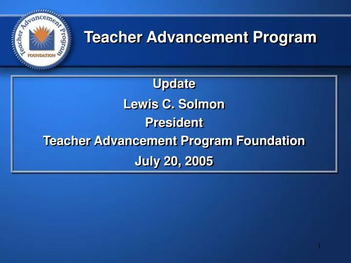 PPT - Teacher Advancement Program PowerPoint Presentation, free ...