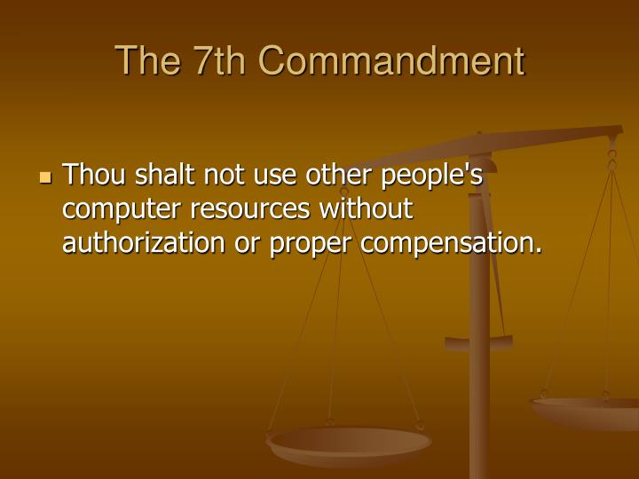 PPT - The Ten Commandments of Computer Ethics PowerPoint Presentation ...