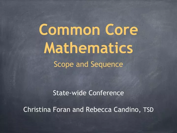 PPT - Common Core Mathematics PowerPoint Presentation, free download ...