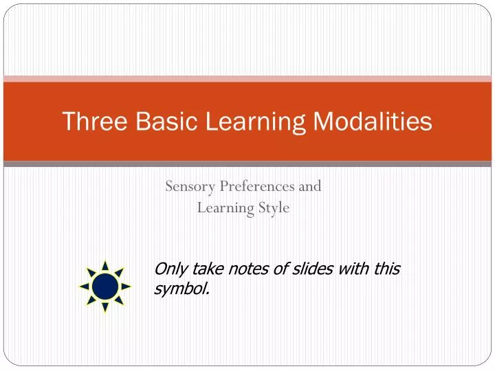 PPT - Three Basic Learning Modalities PowerPoint Presentation, free ...