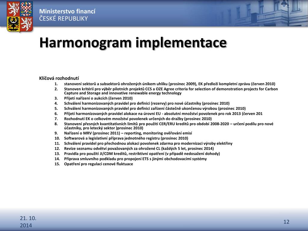 PPT - Obchodování s emisními povolenkami, evropský uhlíkový trh ...