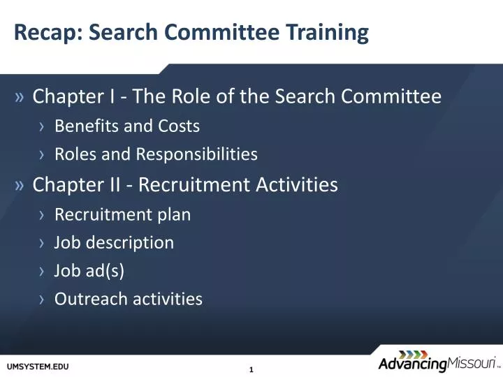 PPT - Recap: Search Committee Training PowerPoint Presentation, free ...