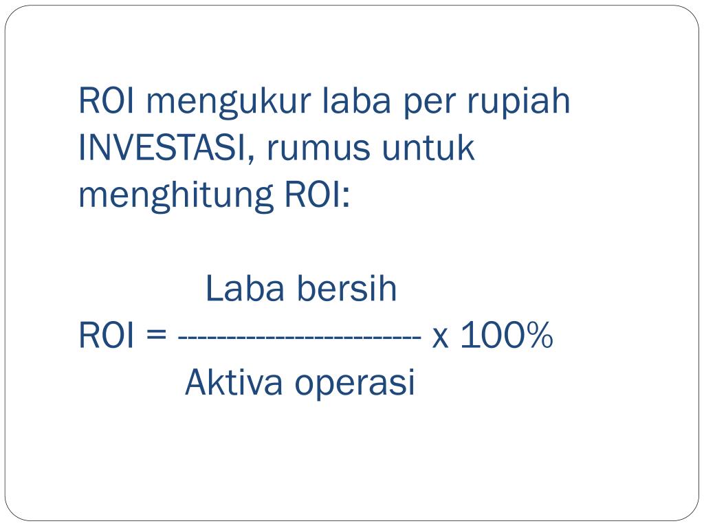 PPT - Akuntansi Pertanggungjawaban, Evaluasi Kerja, Return On ...