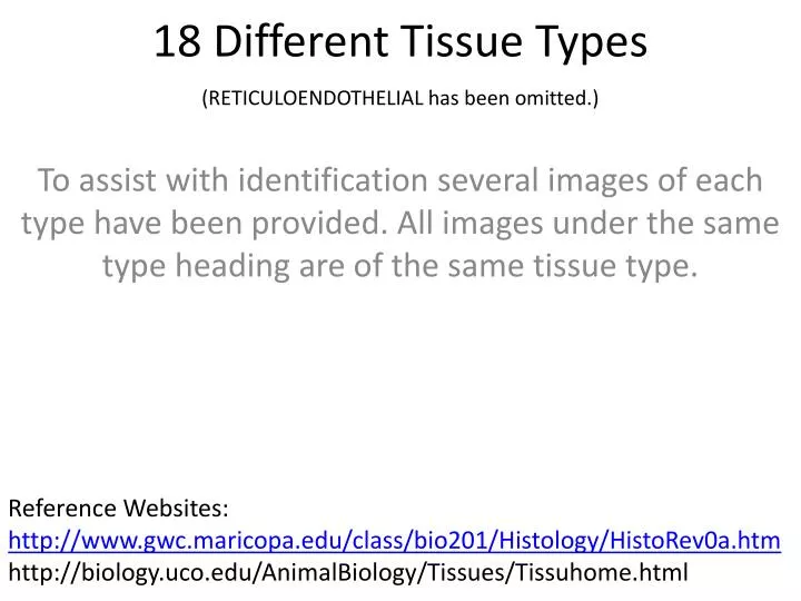PPT - 18 Different Tissue Types PowerPoint Presentation, free download ...
