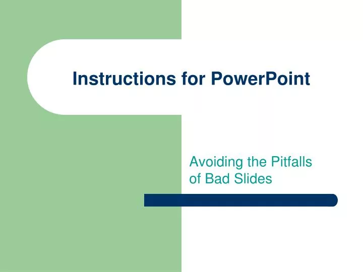 PPT - Instructions for PowerPoint PowerPoint Presentation, free ...