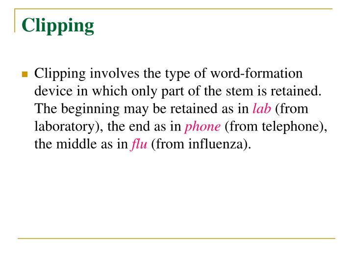 PPT - English Lexicology Morphological Processes (III): Minor Word ...