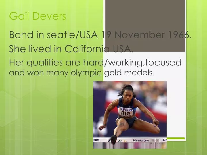 PPT - Gail Devers PowerPoint Presentation, free download - ID:5665868