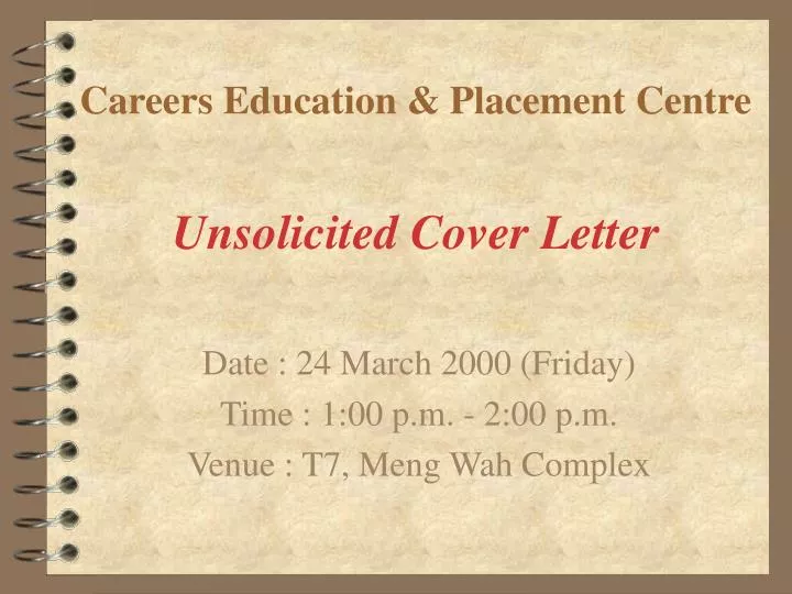 PPT - Unsolicited Cover Letter PowerPoint Presentation, free download ...