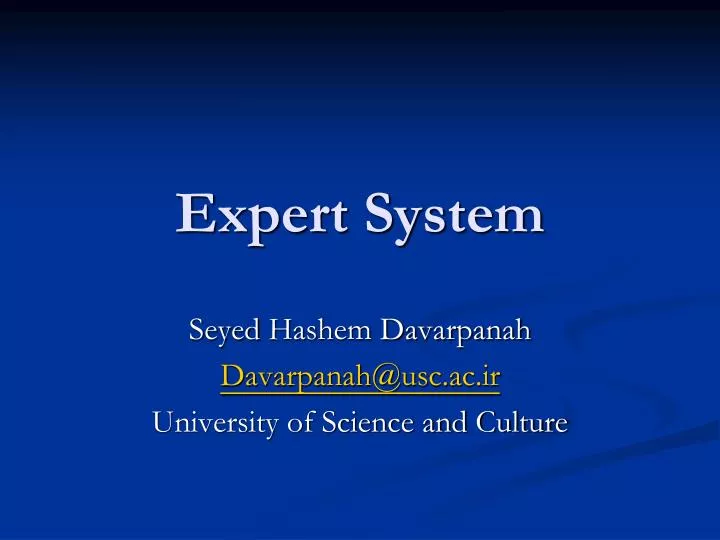 PPT - Expert System PowerPoint Presentation, free download - ID:5666532