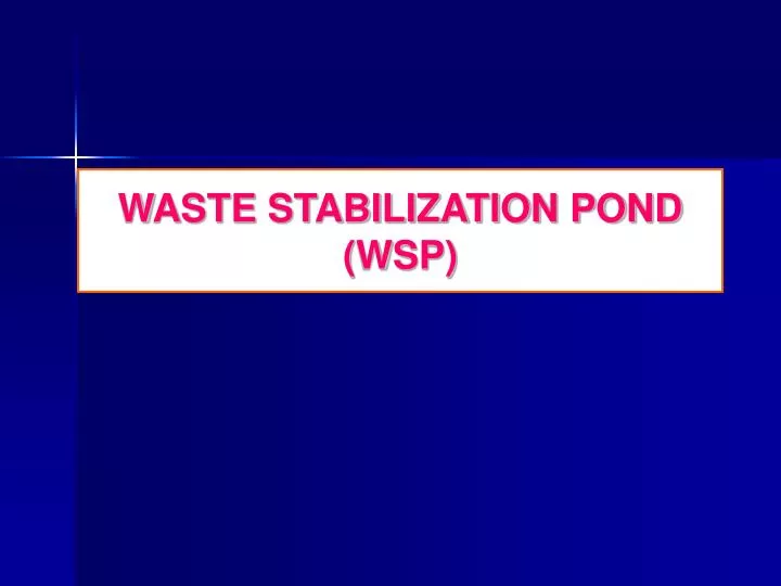 PPT - WASTE STABILIZATION POND (WSP) PowerPoint Presentation, free ...