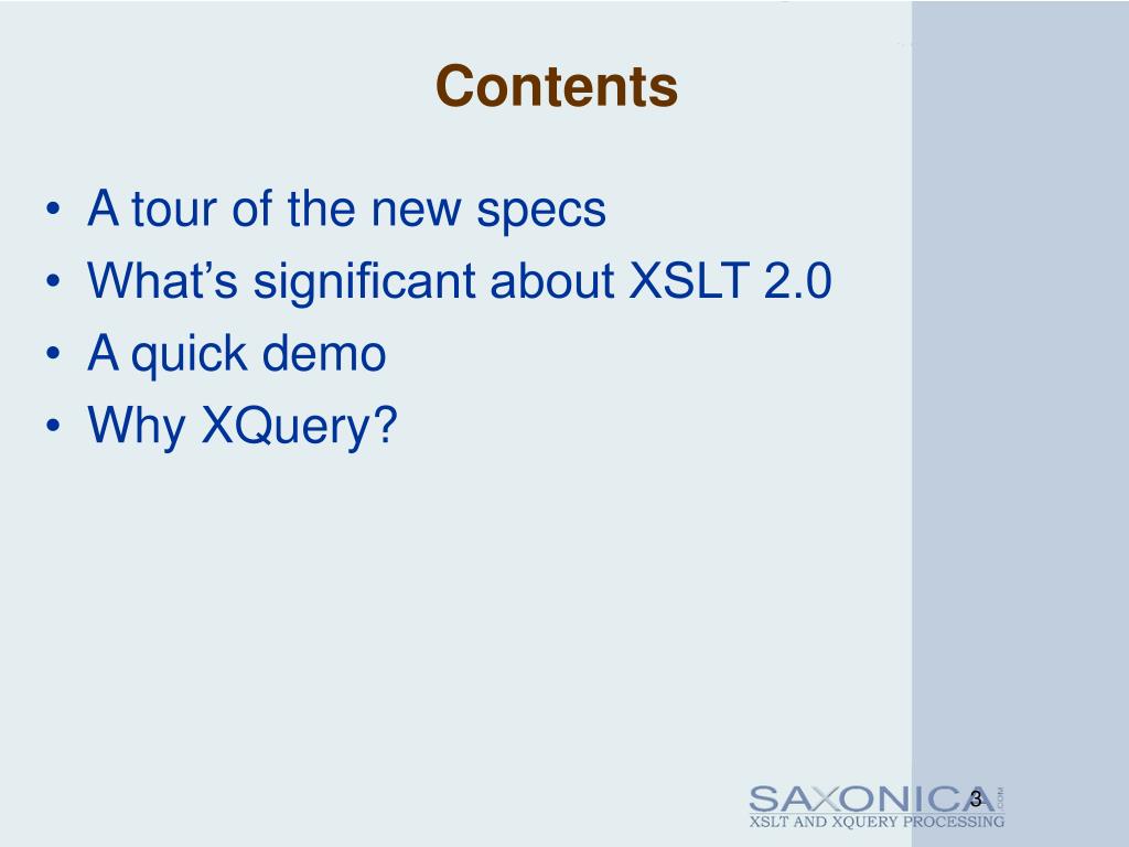 Ppt Xml Processing Moves Forward Xslt 20 And Xquery 10 Powerpoint Presentation Id5666970