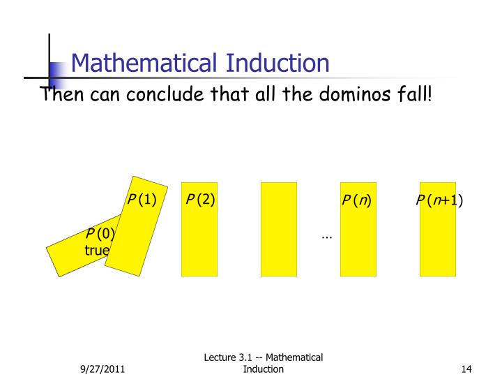 PPT - Lecture 3.1: Mathematical Induction* PowerPoint Presentation - ID ...