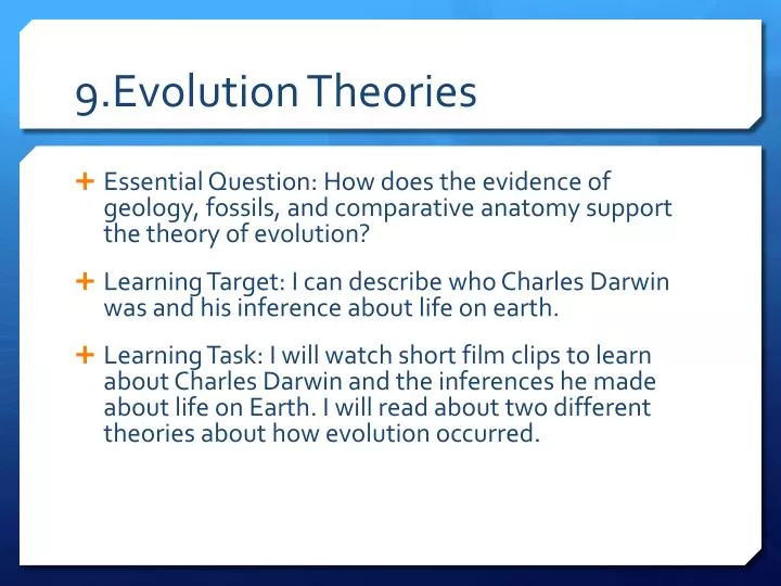 PPT - 9. Evolution Theories PowerPoint Presentation, free download - ID ...
