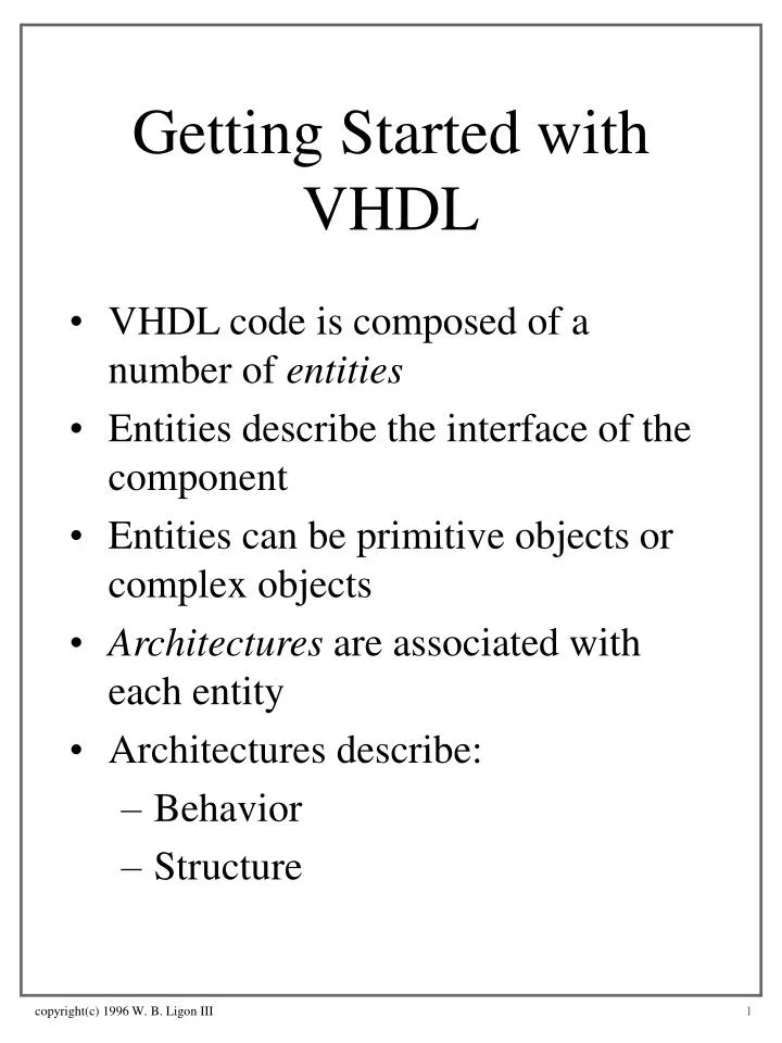 PPT - Getting Started with VHDL PowerPoint Presentation, free download - ID:5668956