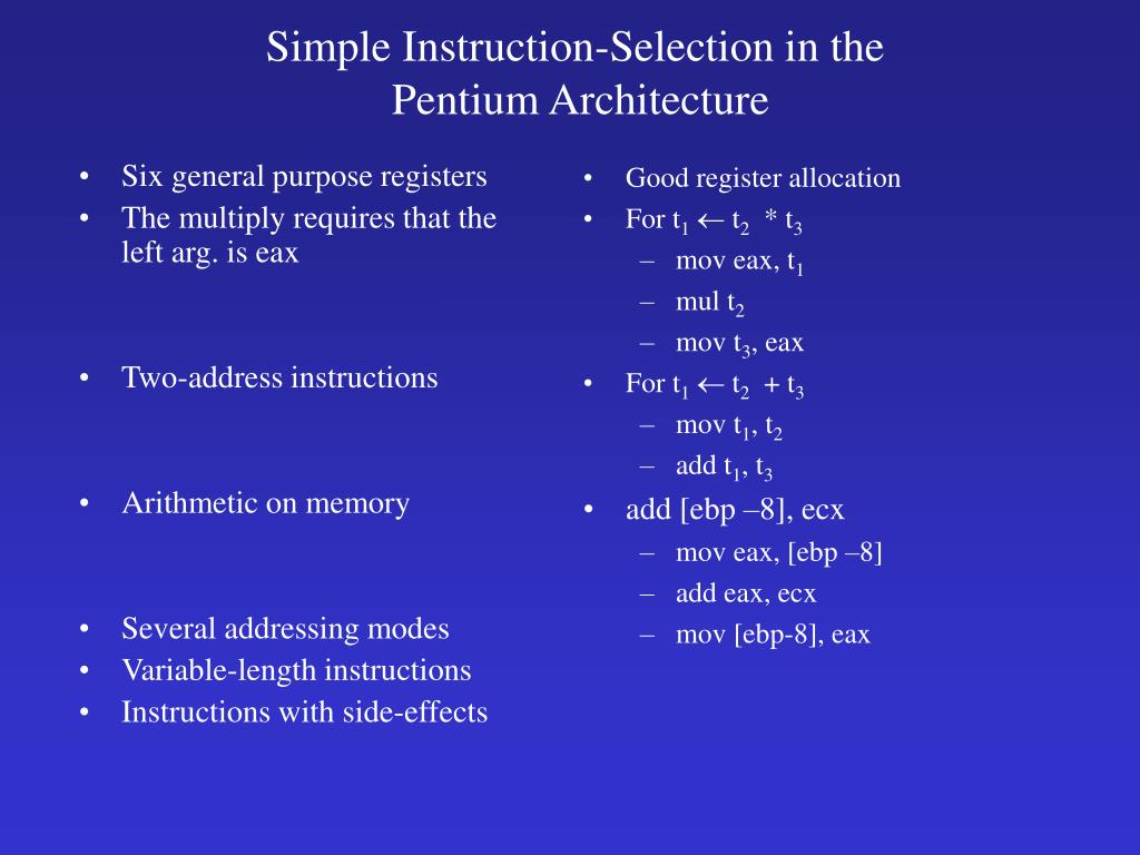 PPT - Instruction Selection PowerPoint Presentation, free download - ID ...