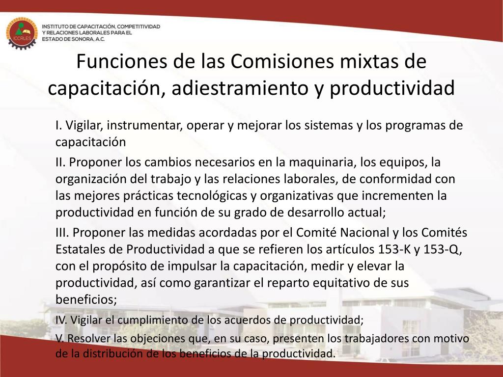 Ppt Funcionamiento De Las Comisiones Mixtas De Capacitación