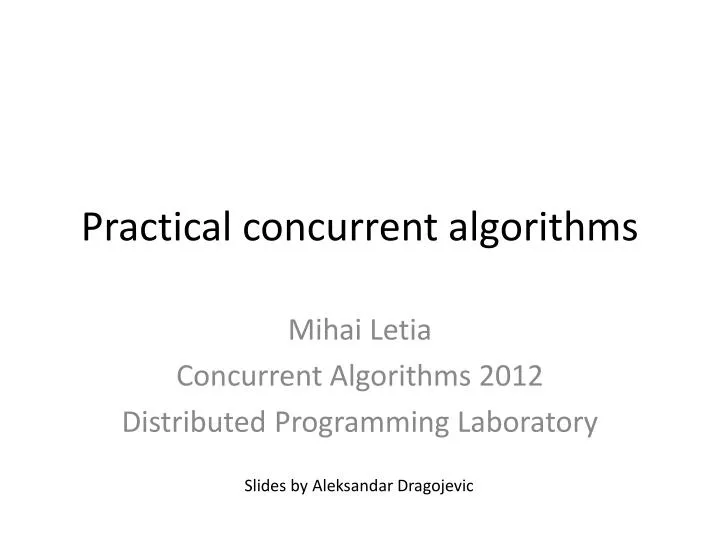 Ppt Practical Concurrent Algorithms Powerpoint Presentation Free