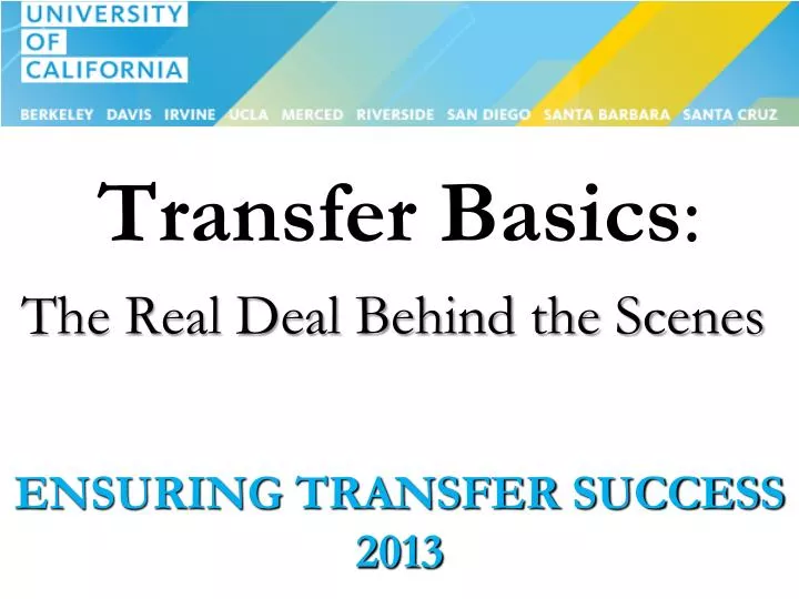 PPT - Ensuring Transfer Success 2013 PowerPoint Presentation, free ...