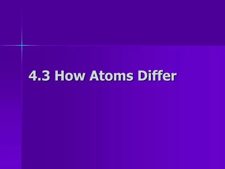 PPT - 4.3 How Atoms Differ PowerPoint Presentation, free download - ID ...