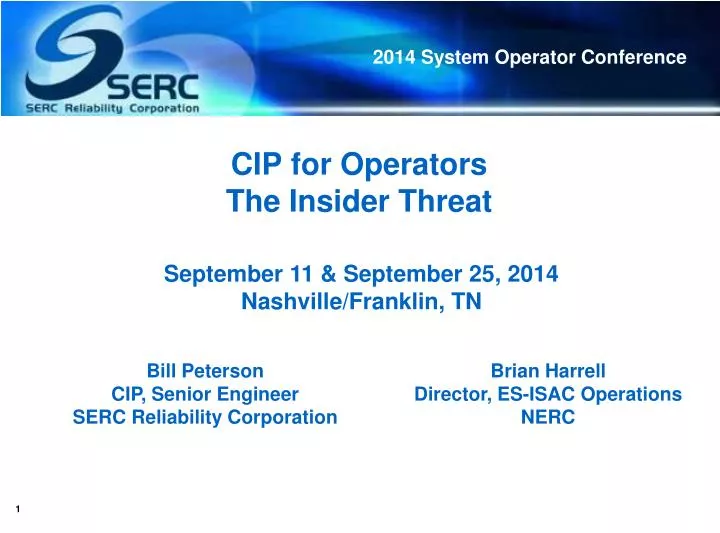 PPT - CIP for Operators The Insider Threat PowerPoint Presentation ...