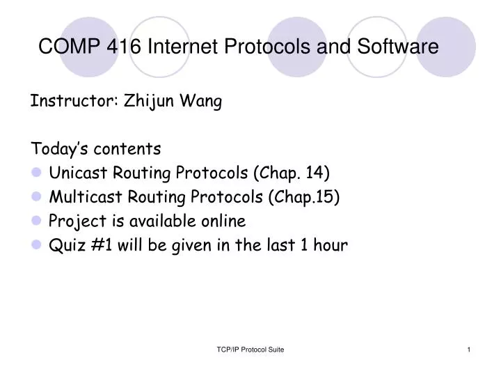 PPT - COMP 416 Internet Protocols and Software PowerPoint Presentation ...