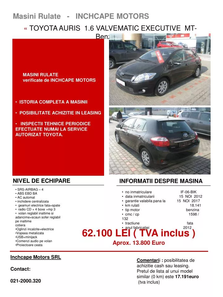 PPT - Masini Rulate - INCHCAPE MOTORS PowerPoint Presentation, free ...