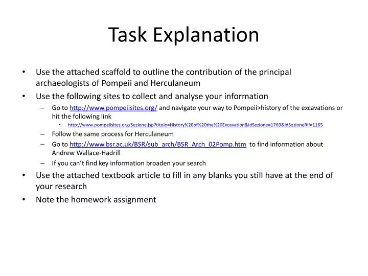 PPT - Task Explanation PowerPoint Presentation, free download - ID:5675336