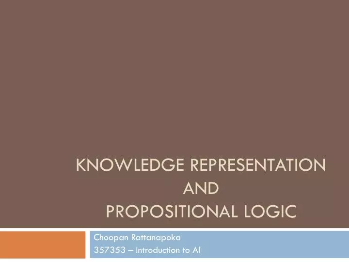 Ppt Knowledge Representation And Propositional Logic Powerpoint Presentation Id 5675388