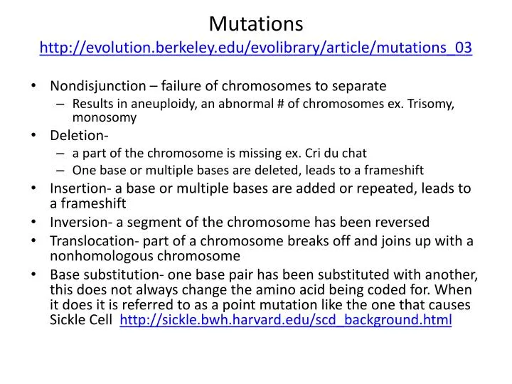 PPT - Mutations evolution.berkeley/evolibrary/article/mutations_03 ...