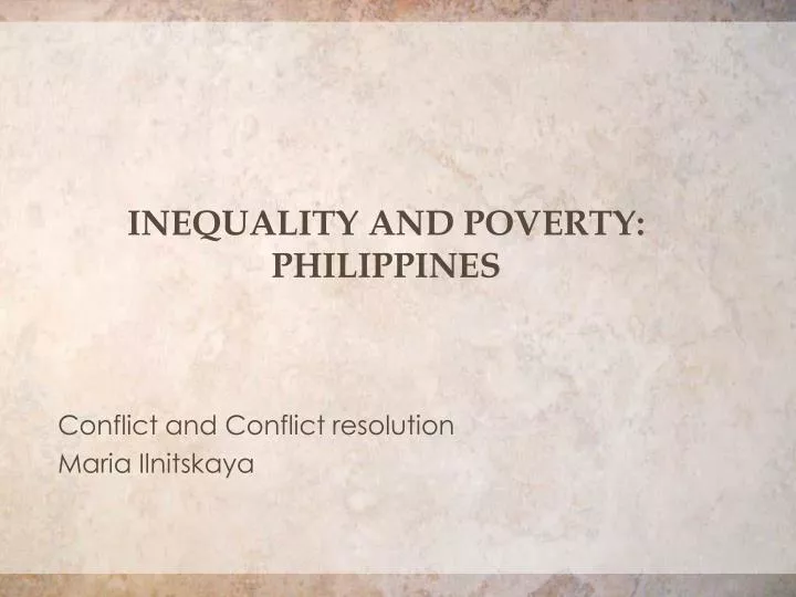 PPT - Inequality and poverty: Philippines PowerPoint Presentation, free ...