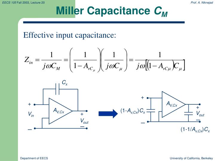 PPT - Lecture 20: Frequency Response: Miller Effect PowerPoint ...