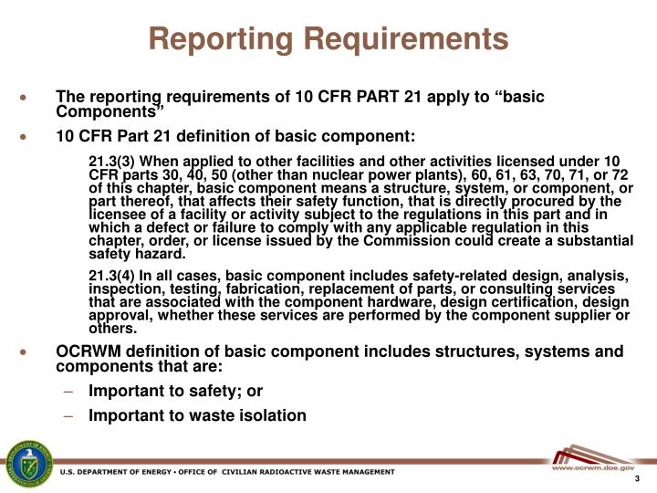 PPT - Provisions and Implementation of 10 CFR Part 21 PowerPoint ...